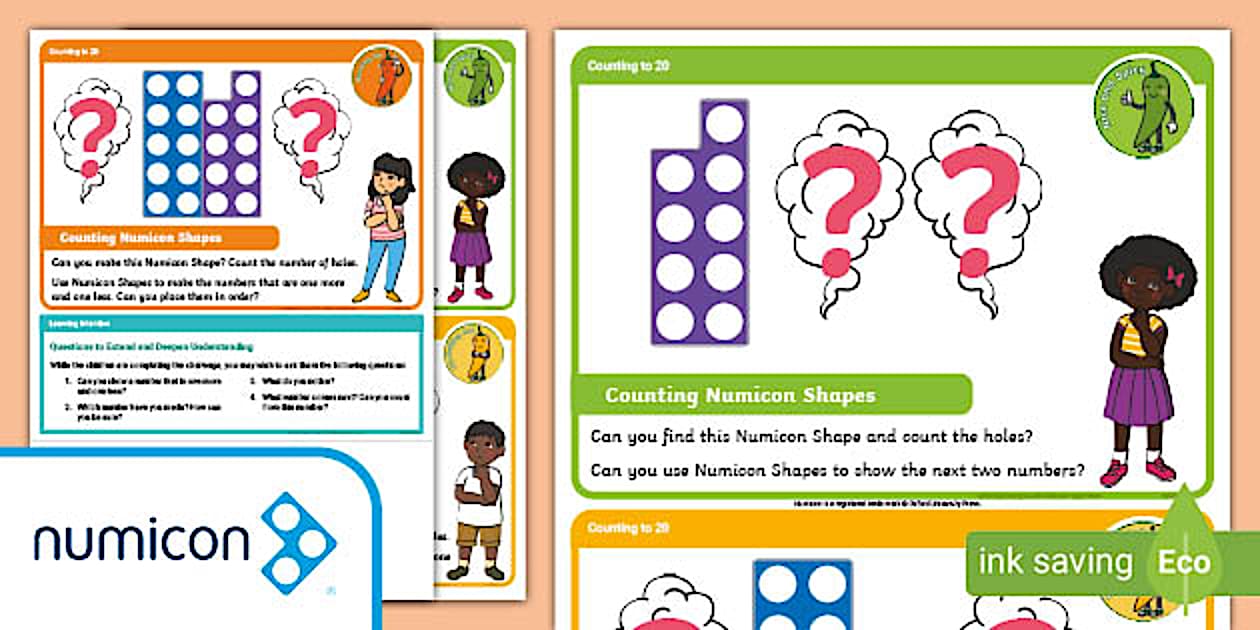 👉 Counting to 20 Challenges: Counting Numicon Shapes to 20